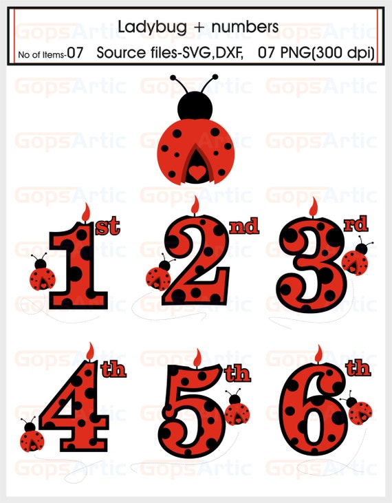Ladybug Plus Numbers-svgdxfpng Files | Etsy