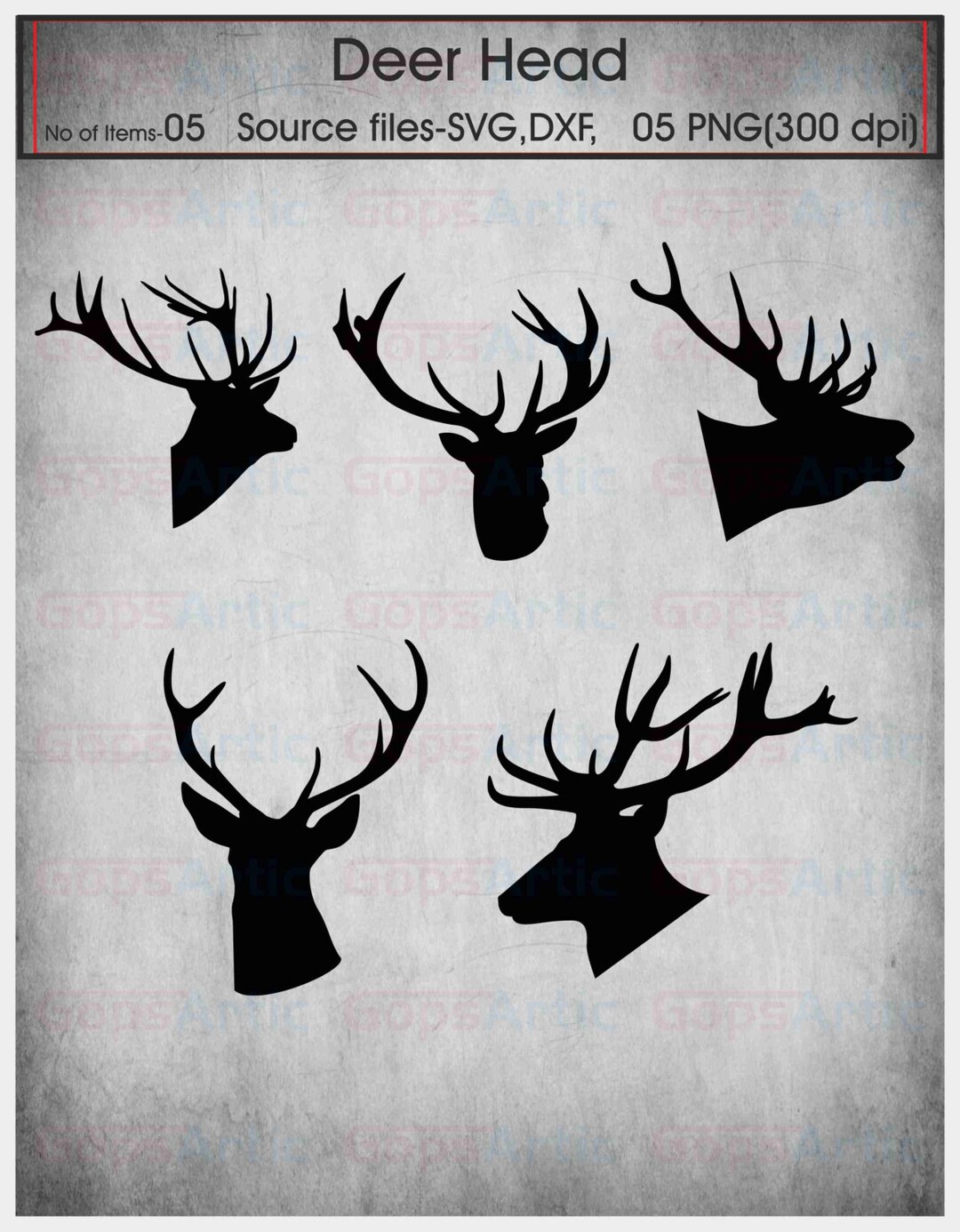 Deer Head-svg,dxf,png Files - Etsy