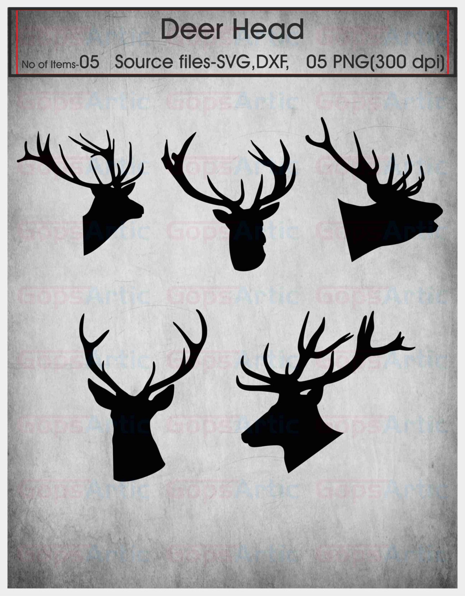 Deer Head-svg,dxf,png Files - Etsy