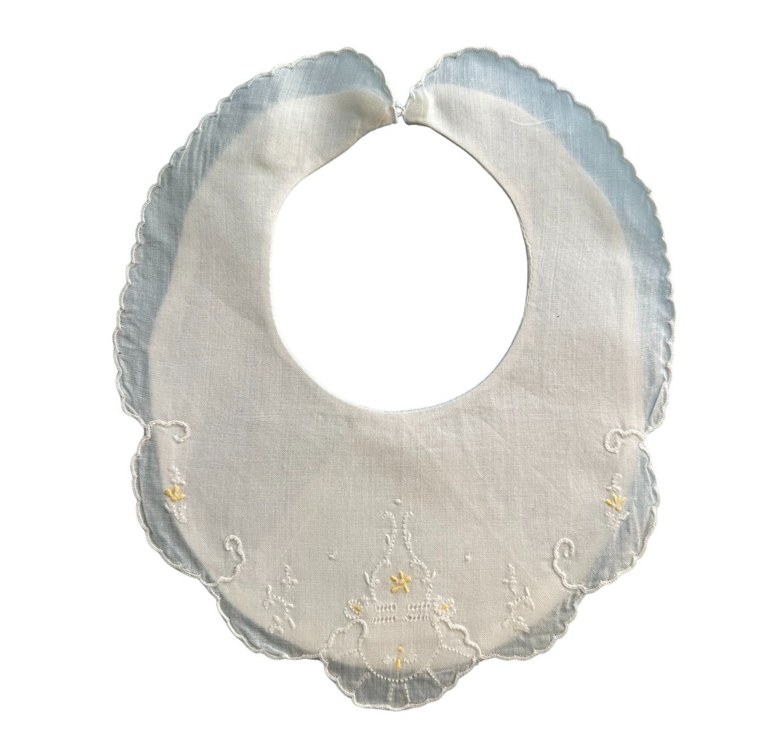 Vintage White Cotton Batiste W/ Yellow Flowers Baby Bib Philippines ...