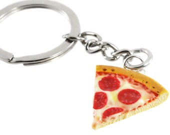 Pizza Keychain - Etsy
