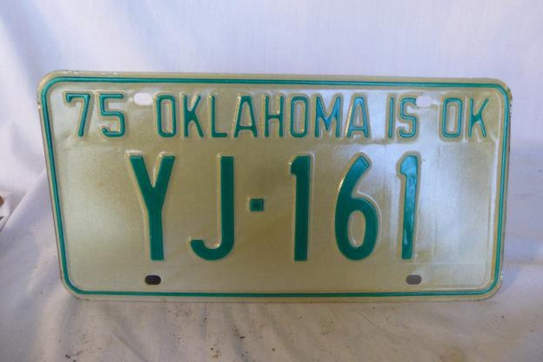 Vintage Oklahoma License Plate 1975 NICE! - Etsy