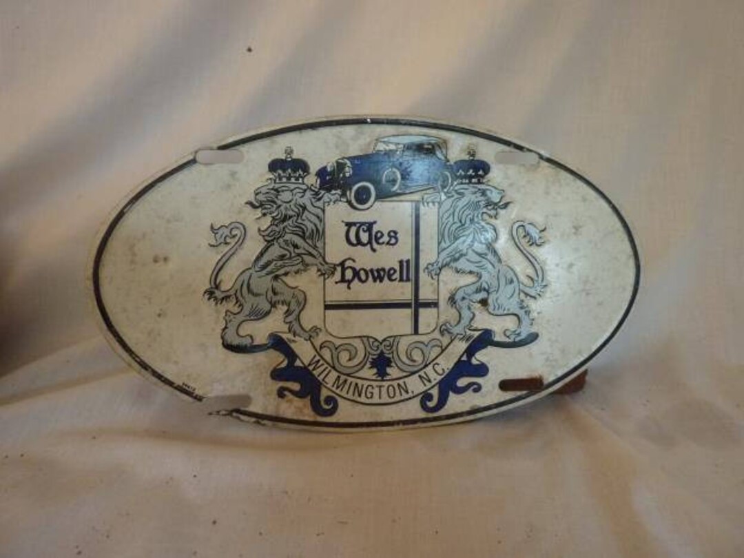 Dealer Plate "wes Howell" Wilmington, NC - Etsy