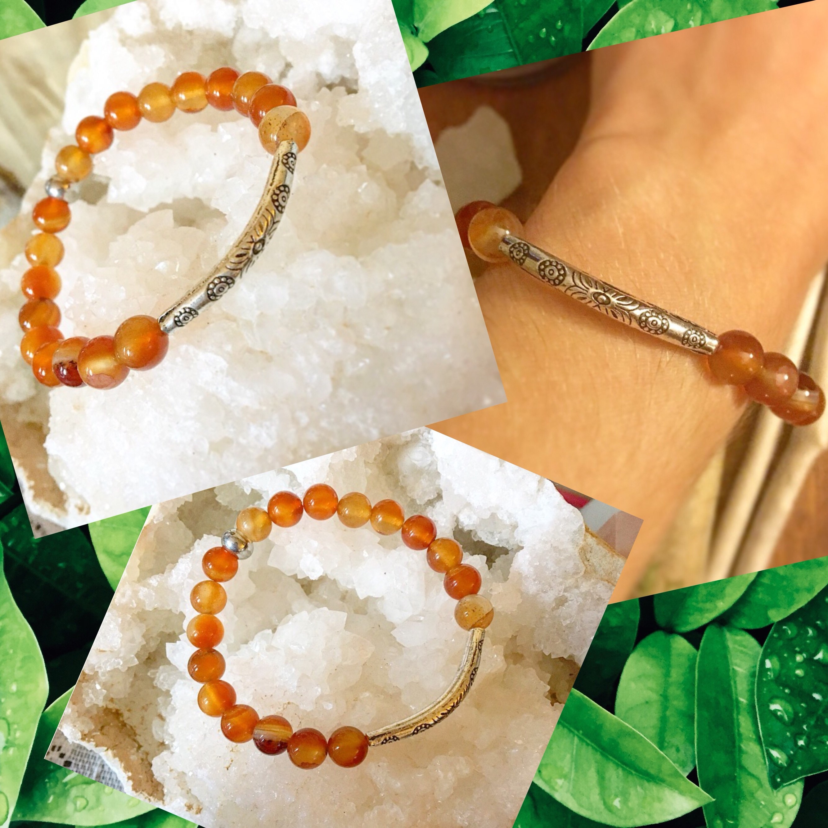 Carnelian Flower Bracelets