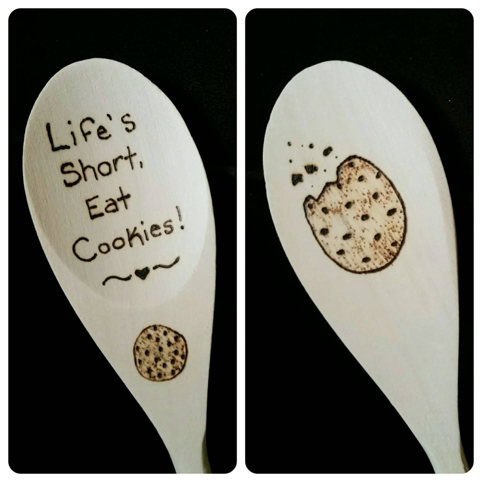 Life's Short Eat Cookies Wooden Spoon Pyrography Wooden - Etsy Canada
