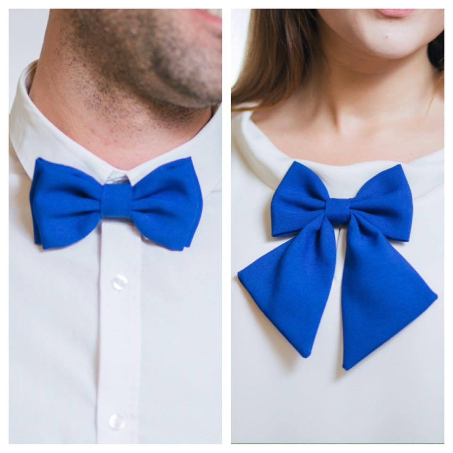 Royal Blue Matching Couple Bow Tie Set Gift for Family - Etsy UK
