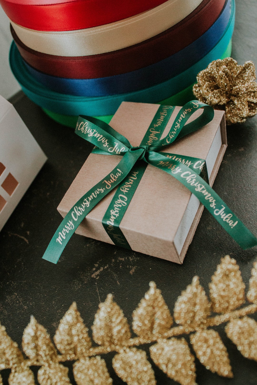 Personalized Gift Ribbon Gift Wrapping Gold Print Custom - Etsy