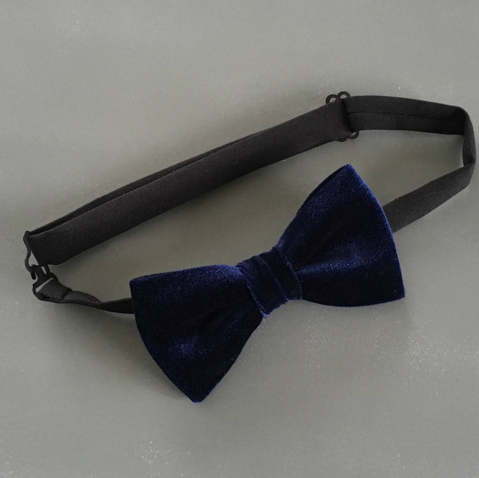 Dark Blue Velvet Bow Tie | Dark Navy Blue Pre-tied Bow | Blue Wedding ...