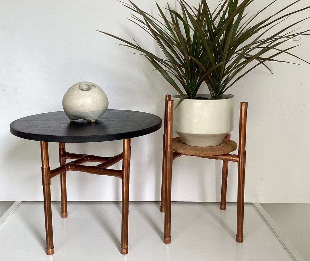 Pair of Hand Made Copper Pipe Industrial Bases for Tables or Planters ...