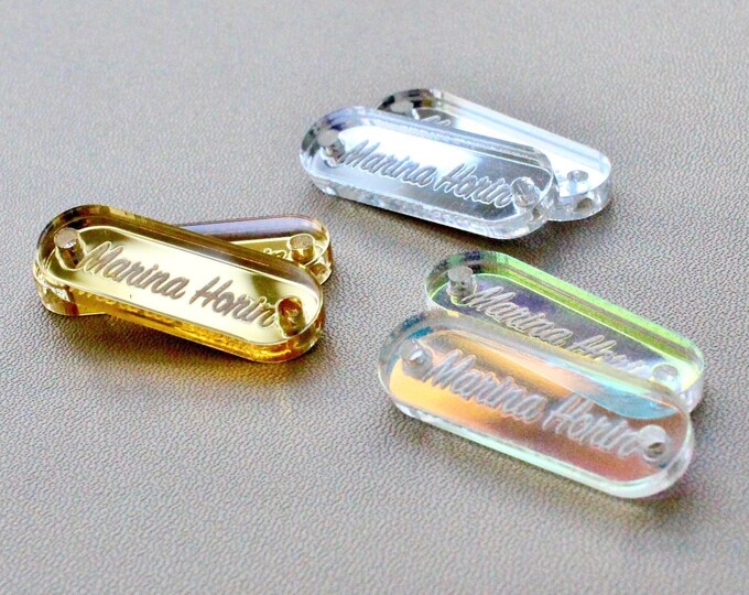 Tiny Small Faux Leather Labels and Tags With Custom Logo Size 1x0.5 ...