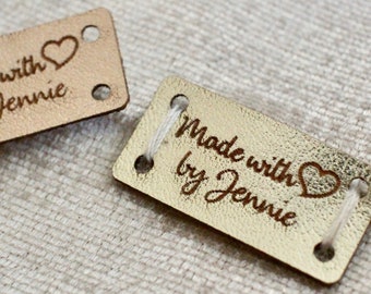 Tiny Small Faux Leather Labels and Tags With Custom Logo | Etsy