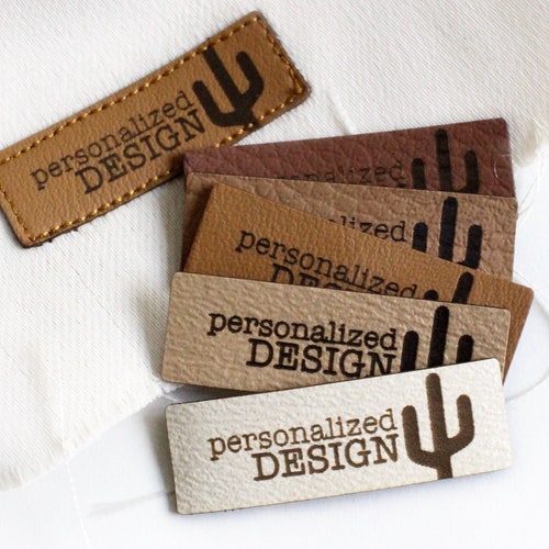 Set of Custom Logo Labels Faux Leather 1.5x1.5 Tags - Etsy