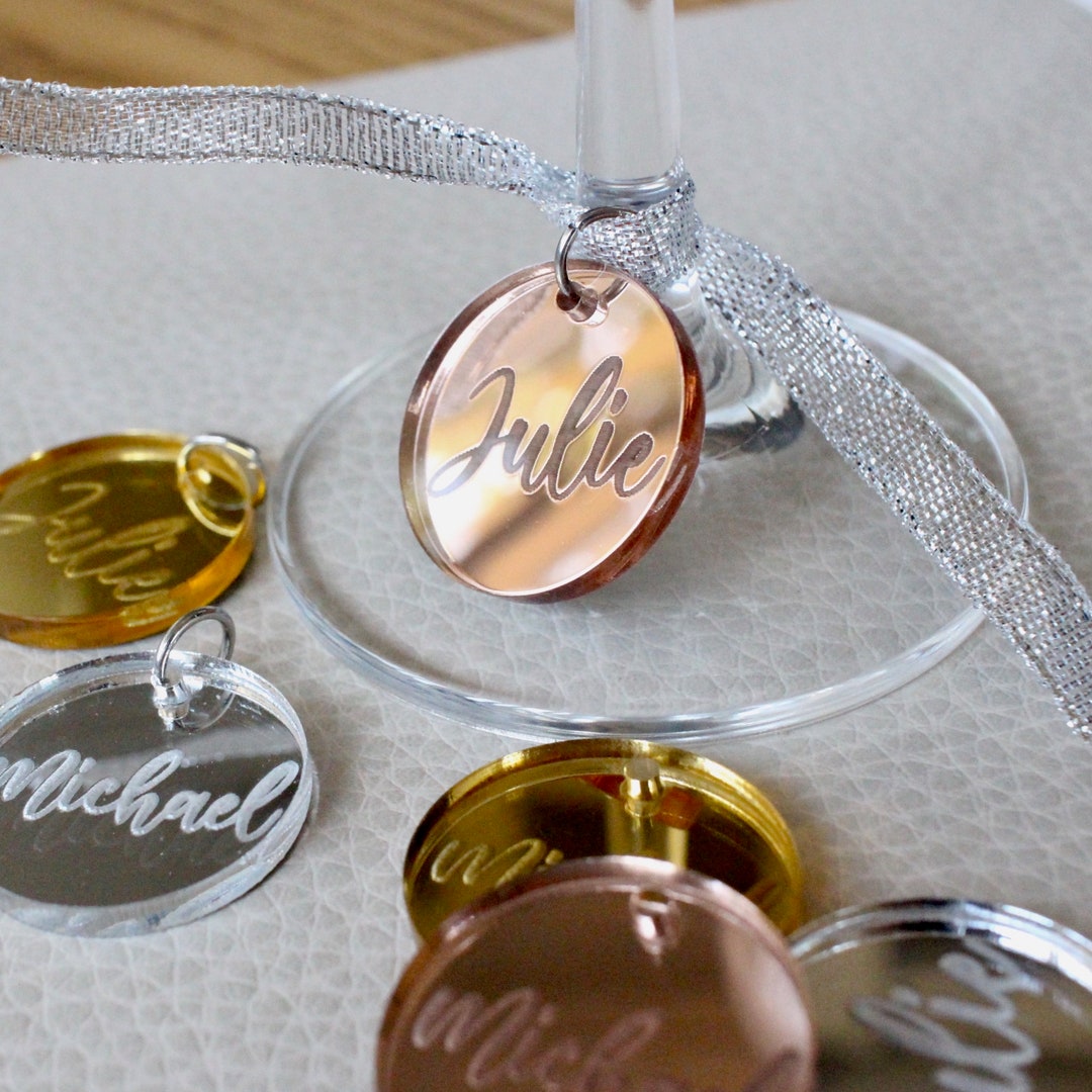 Custom Charms for Wine Glasses, Personalized Name Tags for Wedding ...