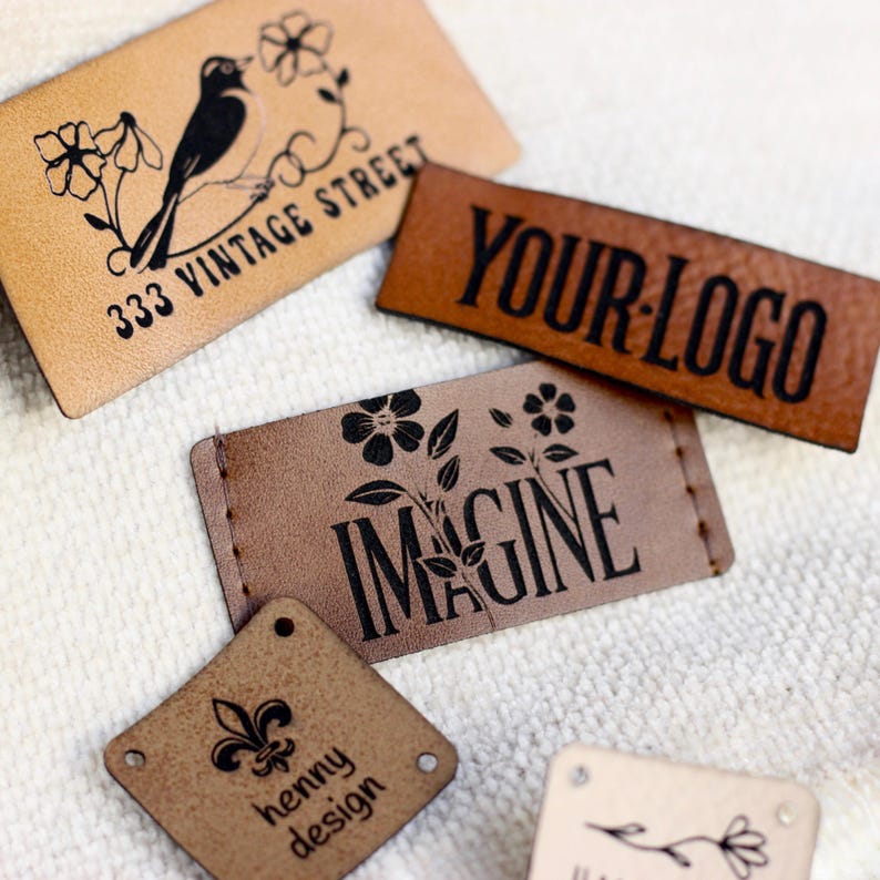 Custom Rectangle Faux Leather Labels With Logo for Sewing - Etsy