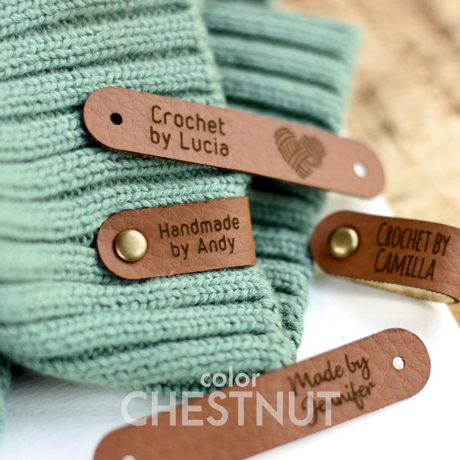 Custom Knitting Tags Set of Personalized Faux Leather Labels for ...