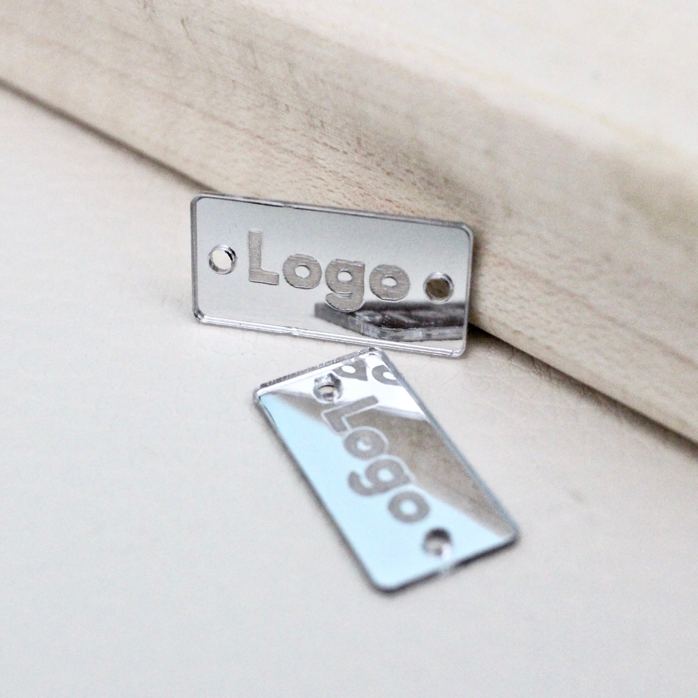 Silver Mirrored Acrylic Tags With Personalized Logo Tags - Etsy