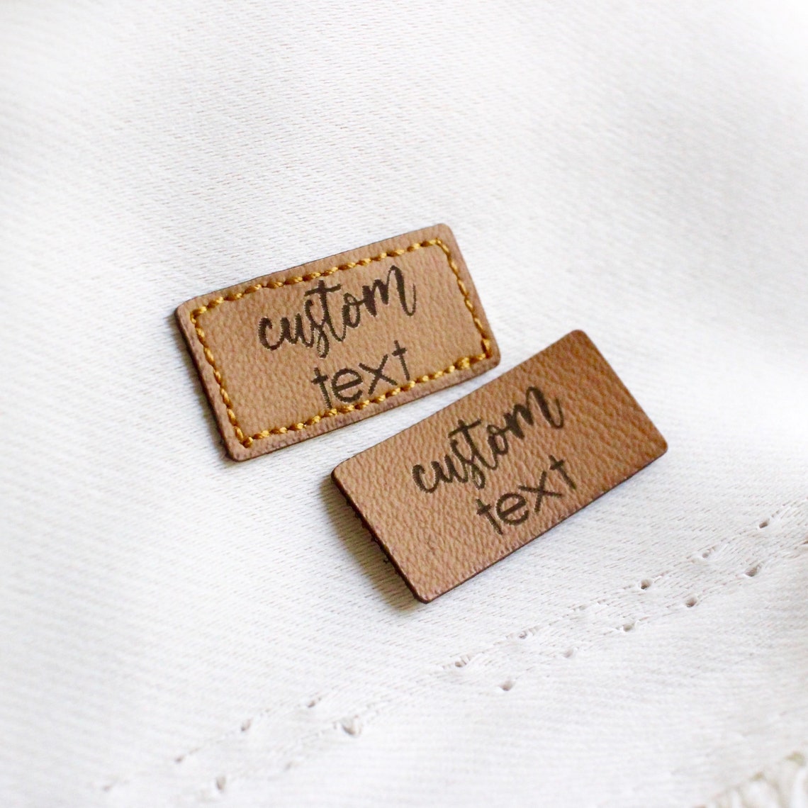 Tiny Small Faux Leather Labels and Tags With Custom Logo | Etsy