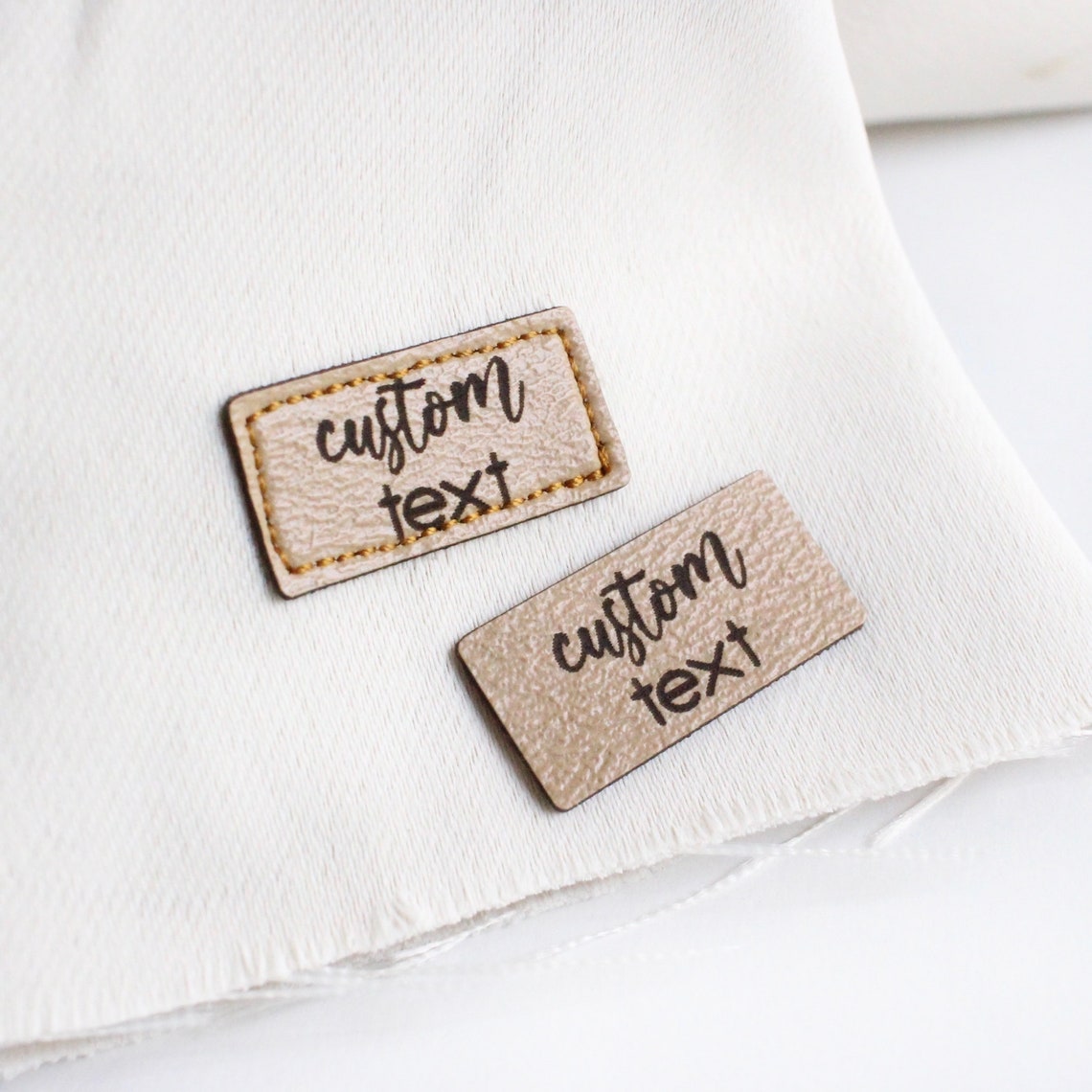 Tiny Small Faux Leather Labels and Tags With Custom Logo | Etsy
