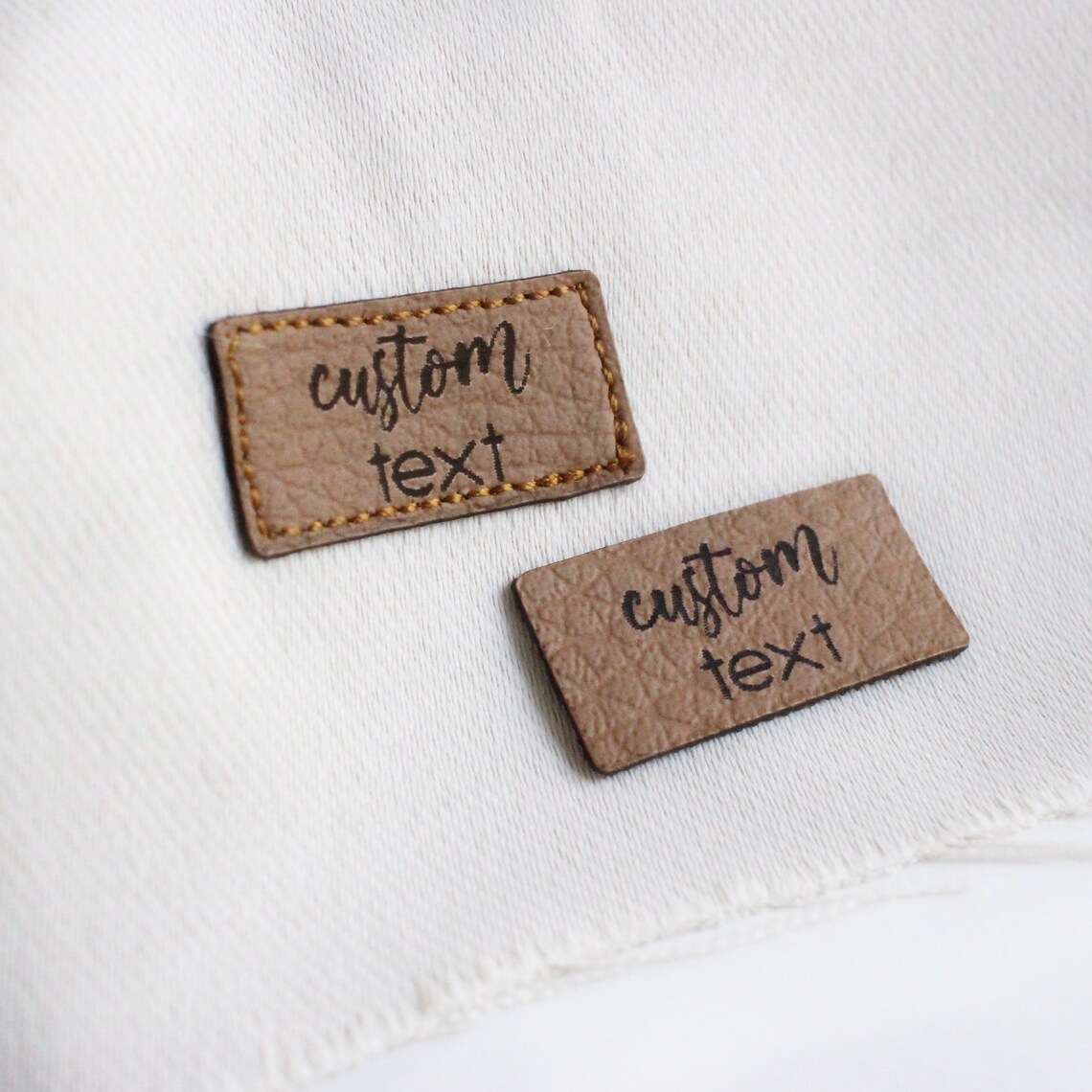 Tiny Small Faux Leather Labels and Tags With Custom Logo | Etsy