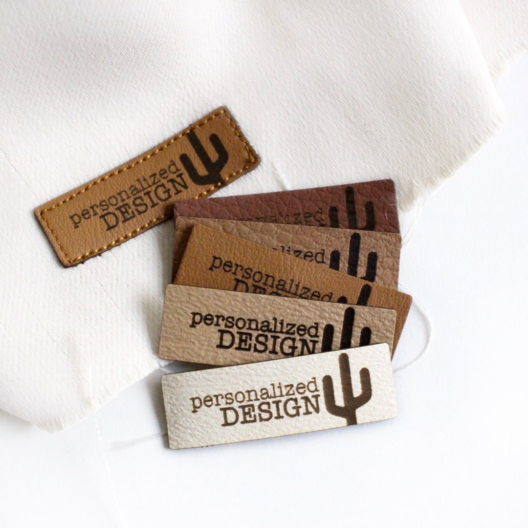 Faux Leather Labels With Custom Logo Size 1.5x0.5 - Etsy