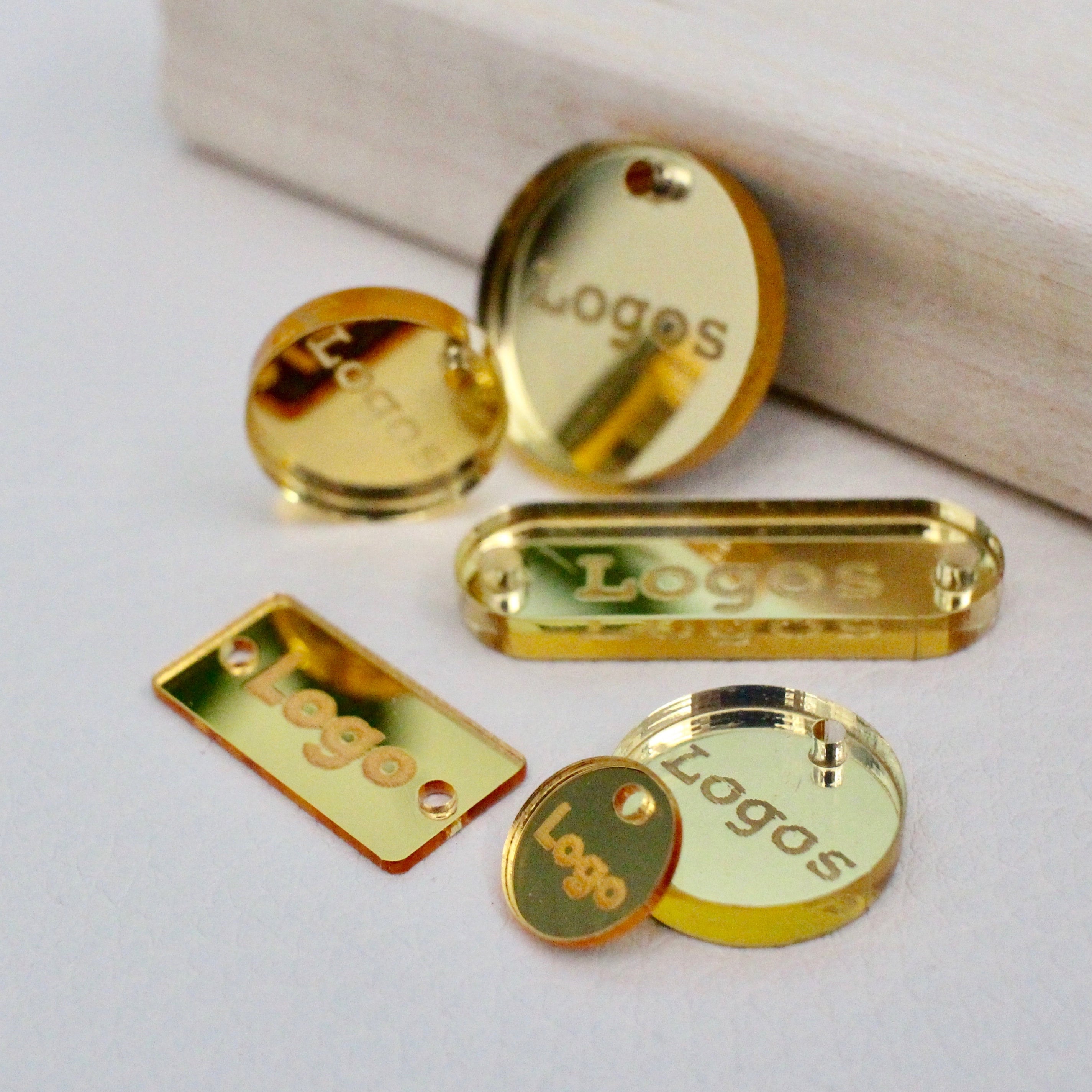 Gold Tags With Personalized Logo Acrylic Tags With Custom - Etsy
