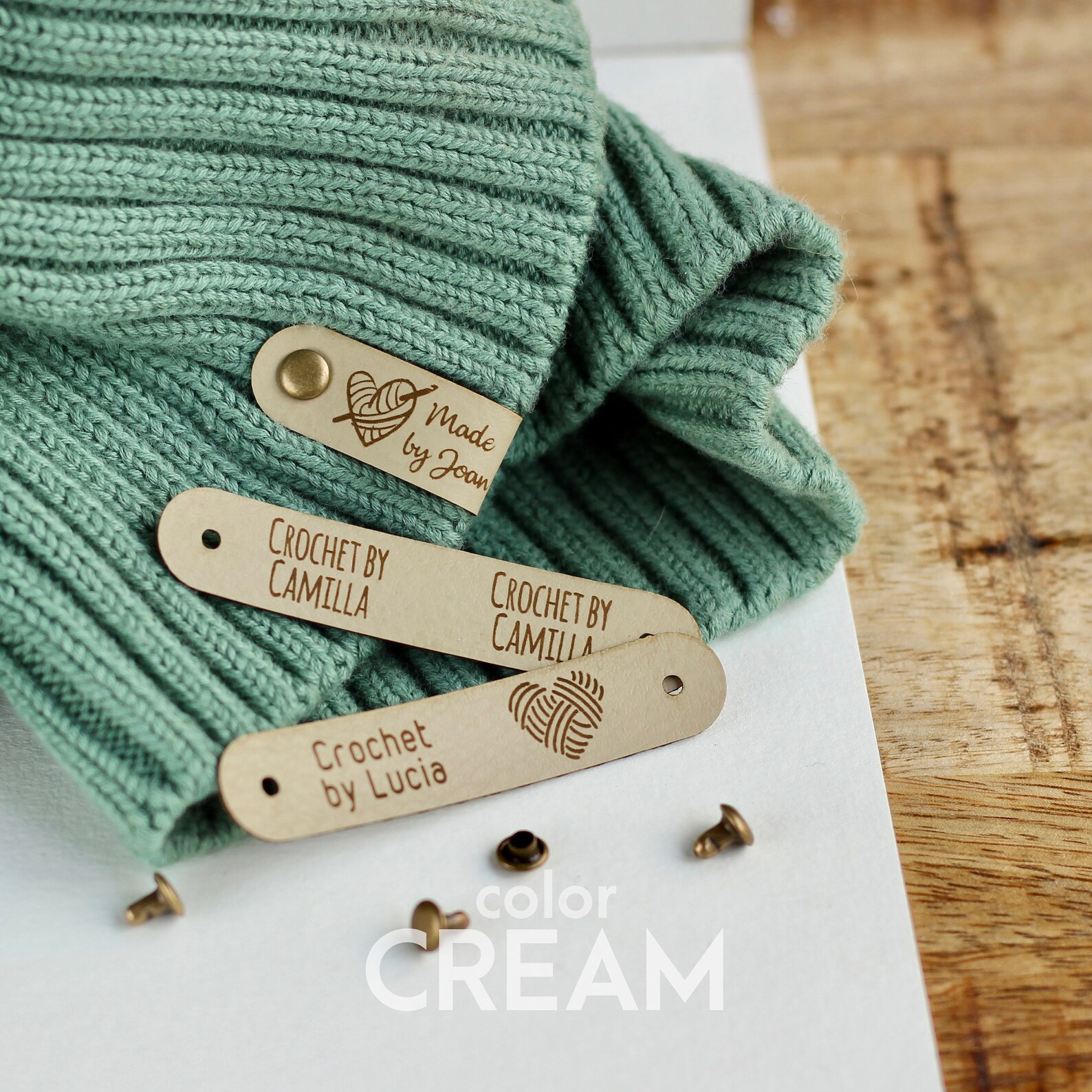 Custom Knitting Tags Set of Personalized Faux Leather Labels for ...