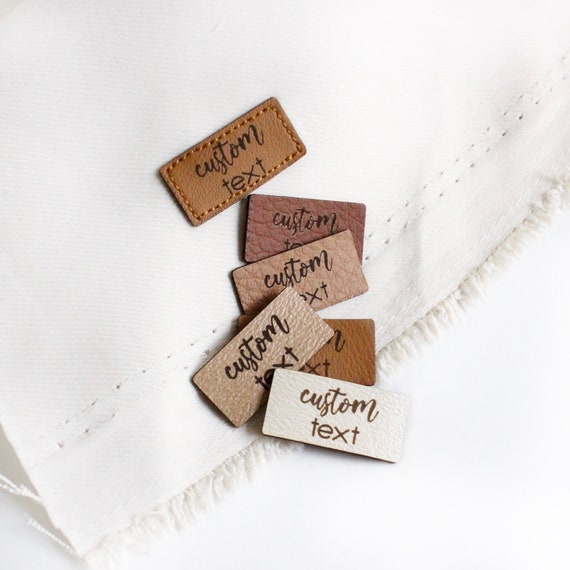 Tiny Small Faux Leather Labels and Tags With Custom Logo | Etsy