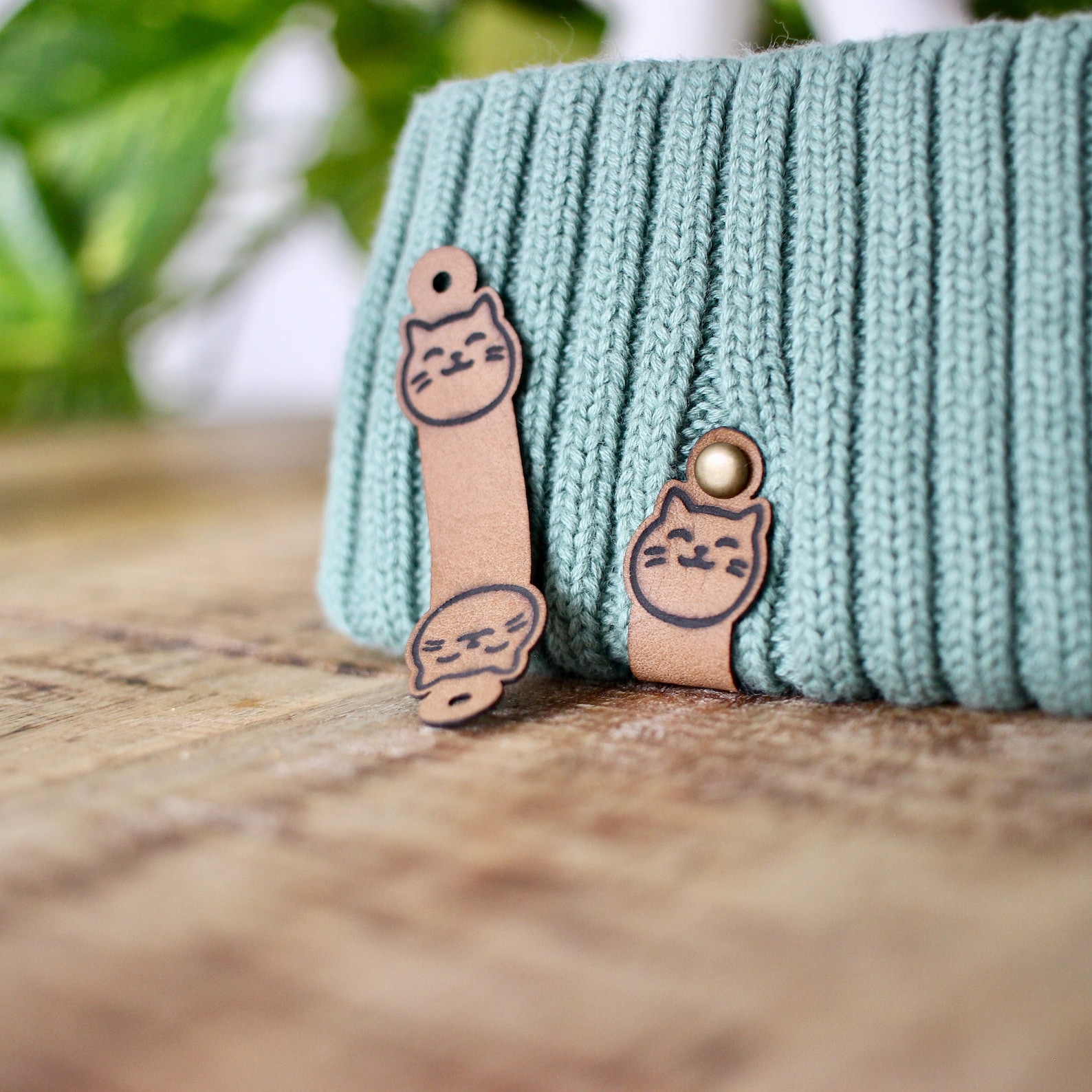 Cat Face Tags for Knits and Crochet With Rivets - 2.5x0.6" - Set of 10 ...