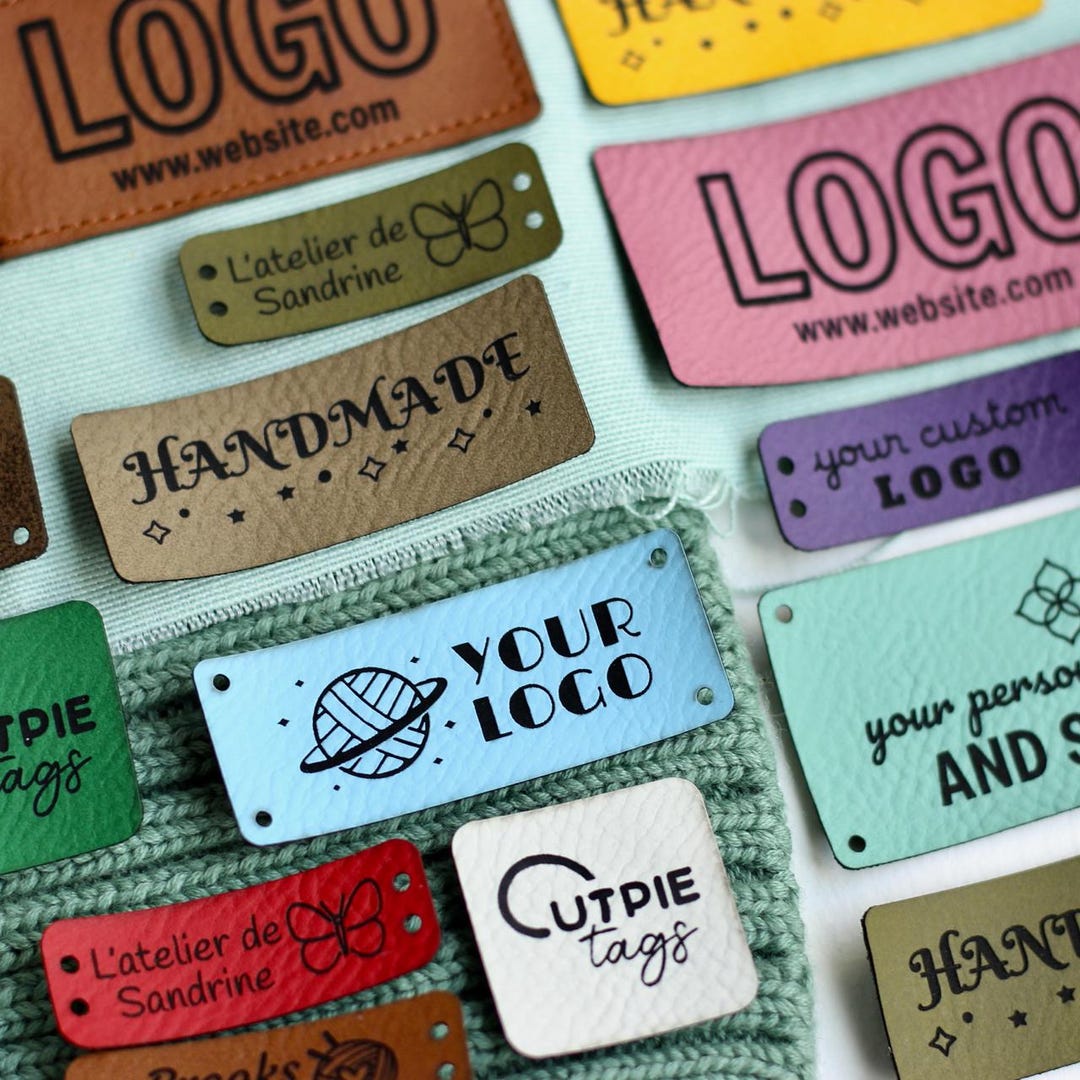 Faux Leather Logo Tags for Clothes, Accesories and Handmade Items ...