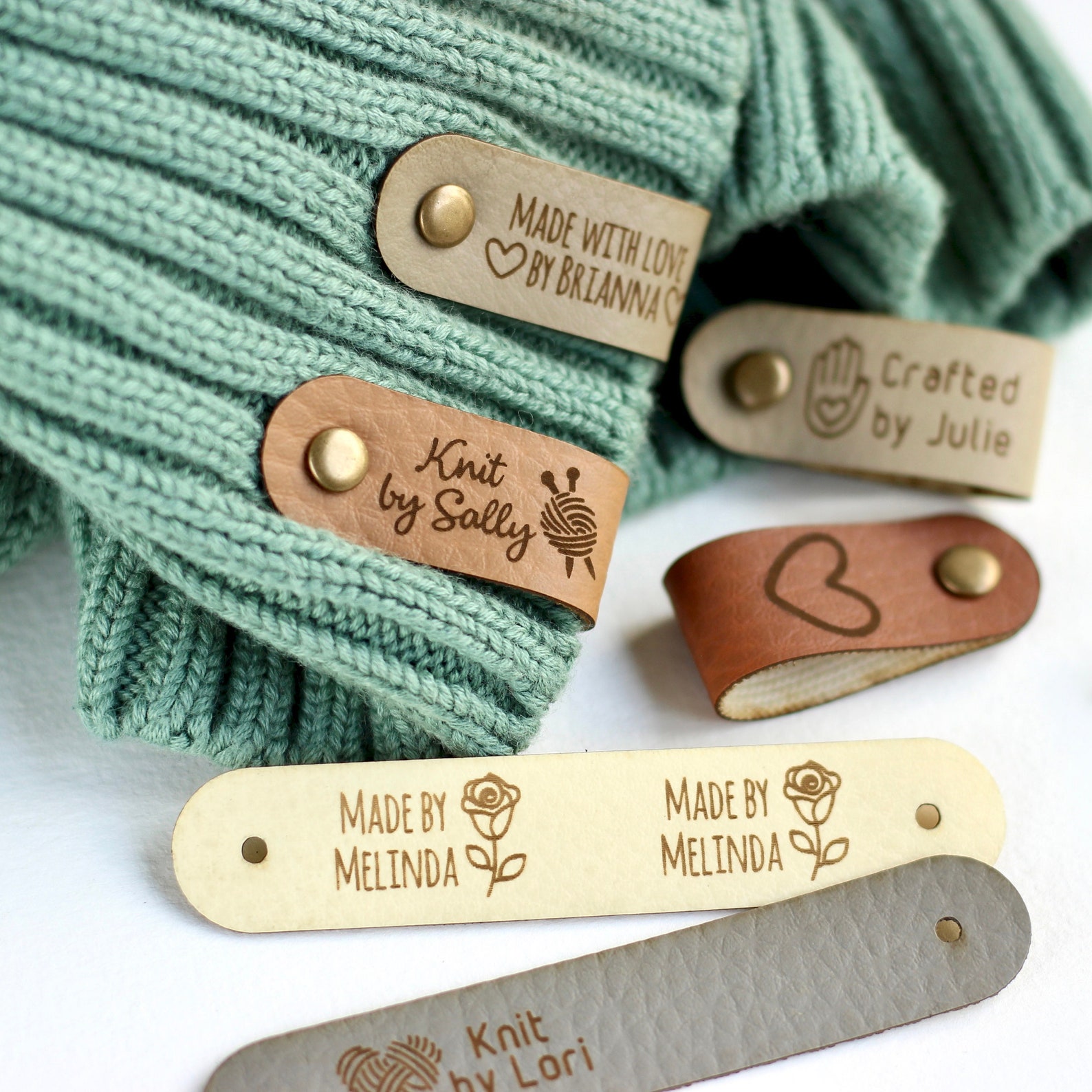 Custom Knitting Tags Set of Personalized Faux Leather Labels for ...