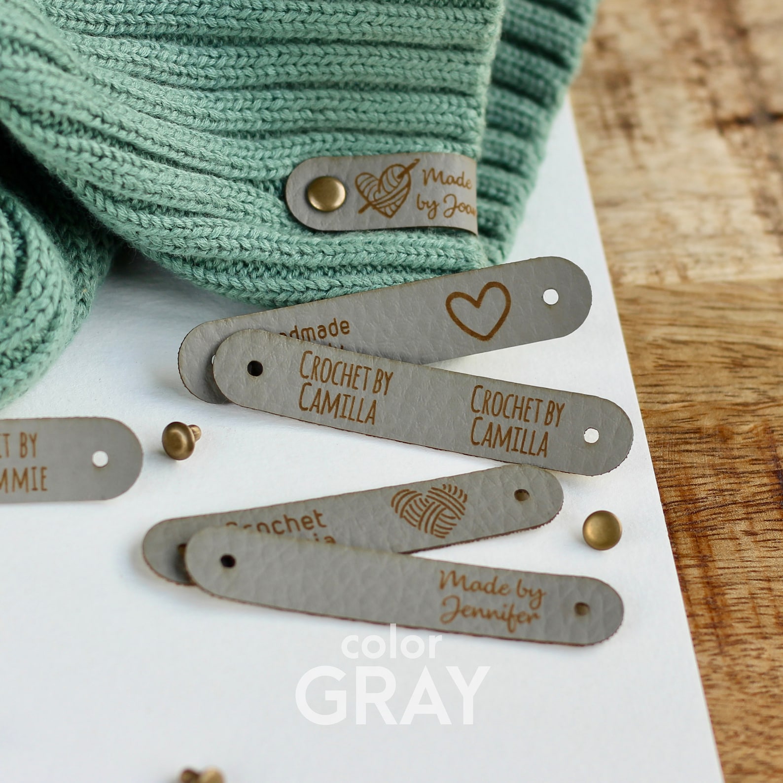 Custom Knitting Tags Set of Personalized Faux Leather Labels for ...