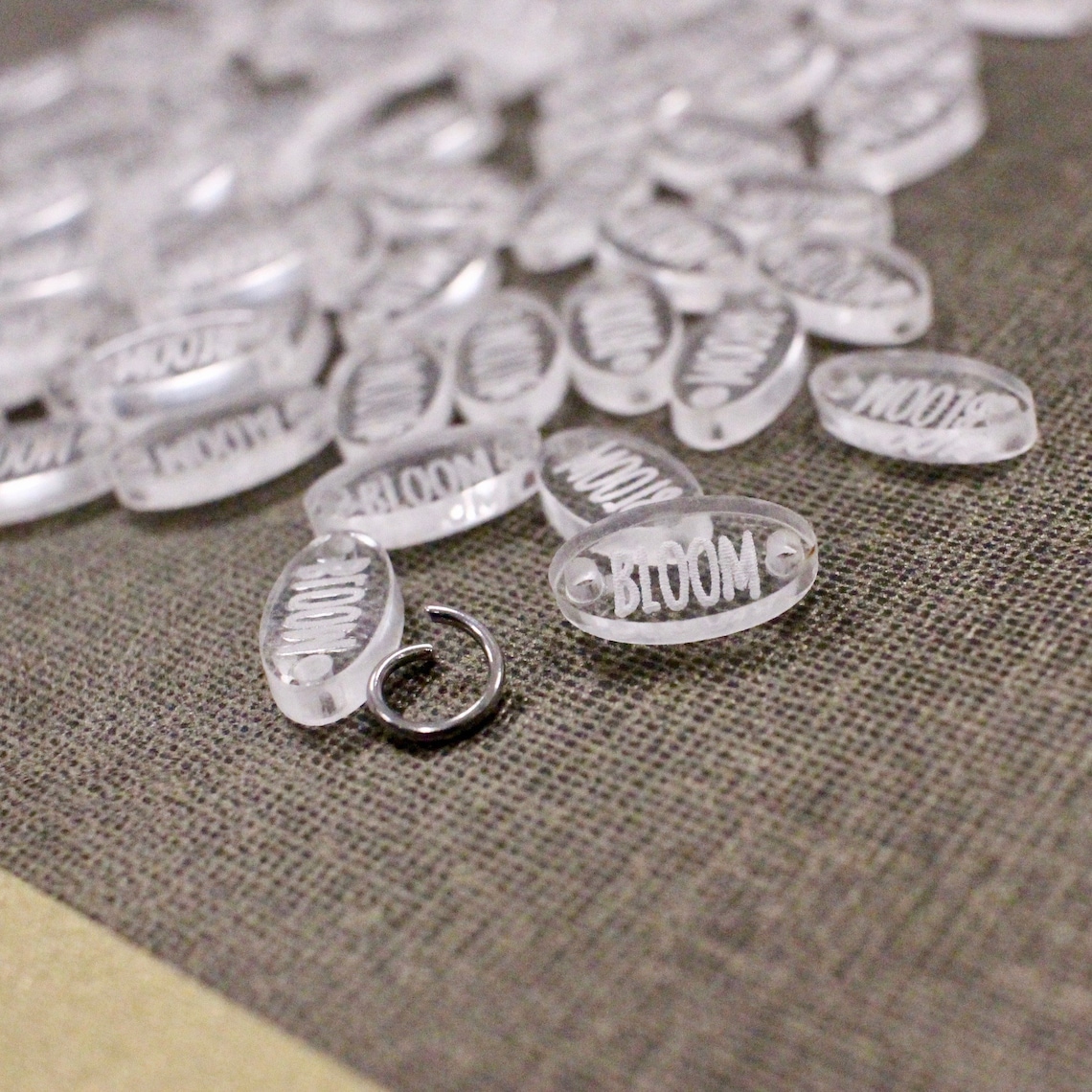 Tiny Oval Clear Acrylic Tag for Jewelry Making With Custom Logo or Text ...