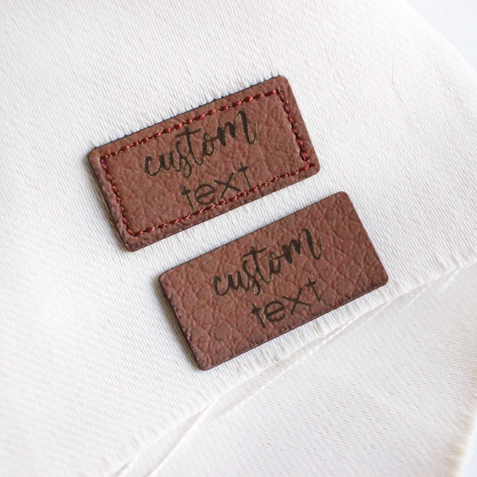 Tiny Small Faux Leather Labels and Tags With Custom Logo | Etsy