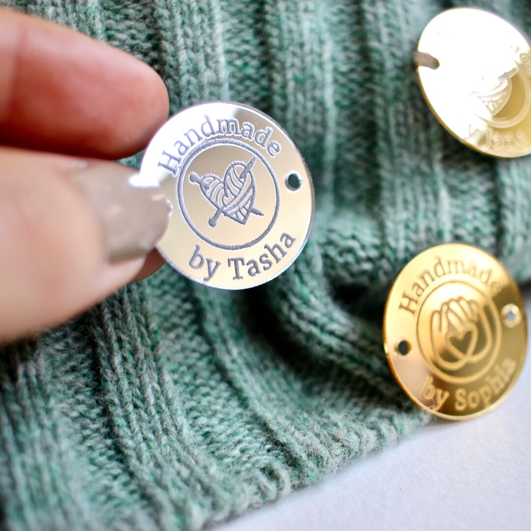 Custom Acrylic Tags for Handmade Items: Gold or Silver (1 Inch) - Etsy