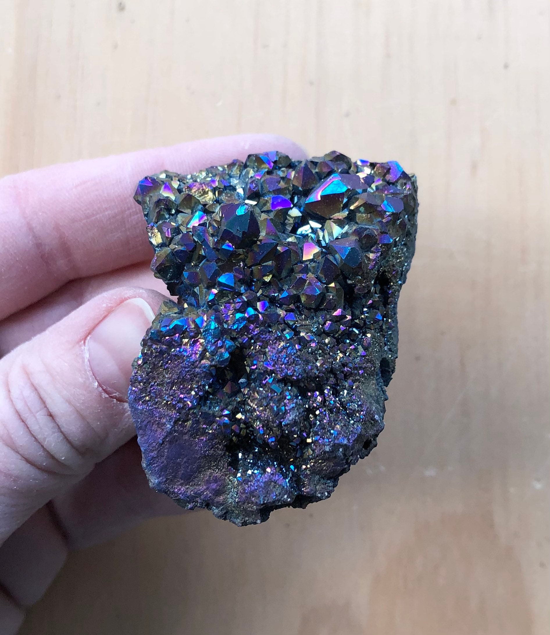 Aura Geode-Rainbow Geode-Rainbow Crystal-Titanium Aura | Etsy