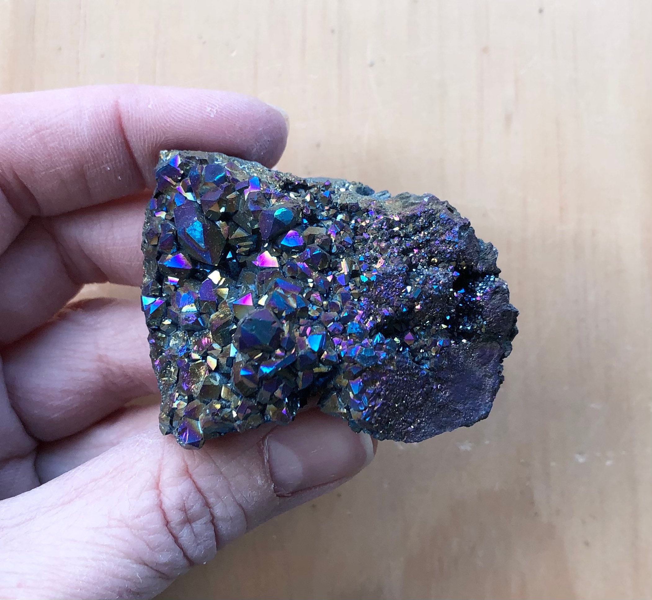 Aura Geode-Rainbow Geode-Rainbow Crystal-Titanium Aura | Etsy