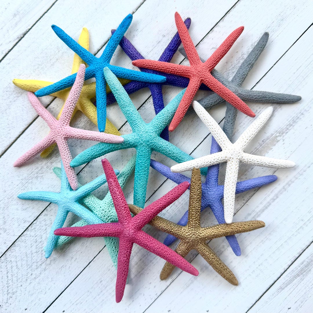 Painted Starfish-qty 1-assorted Colors-beach Wedding Decor-wedding ...