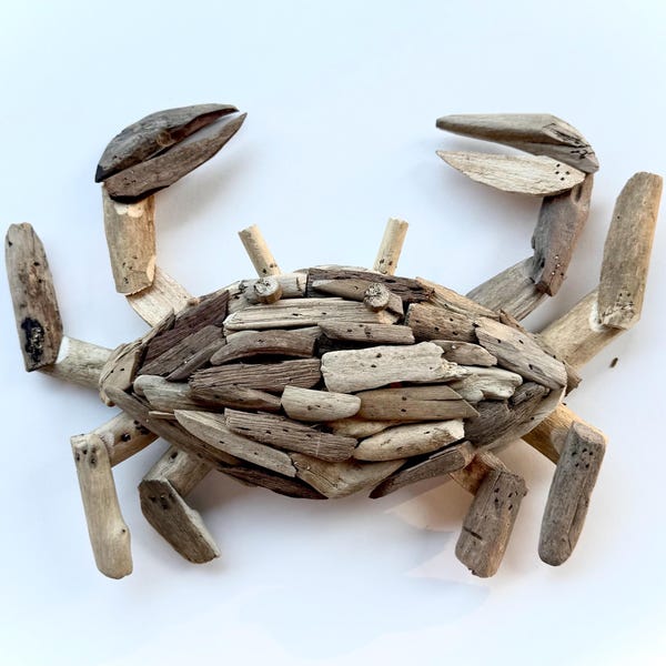 Driftwood Crab Decor - Etsy