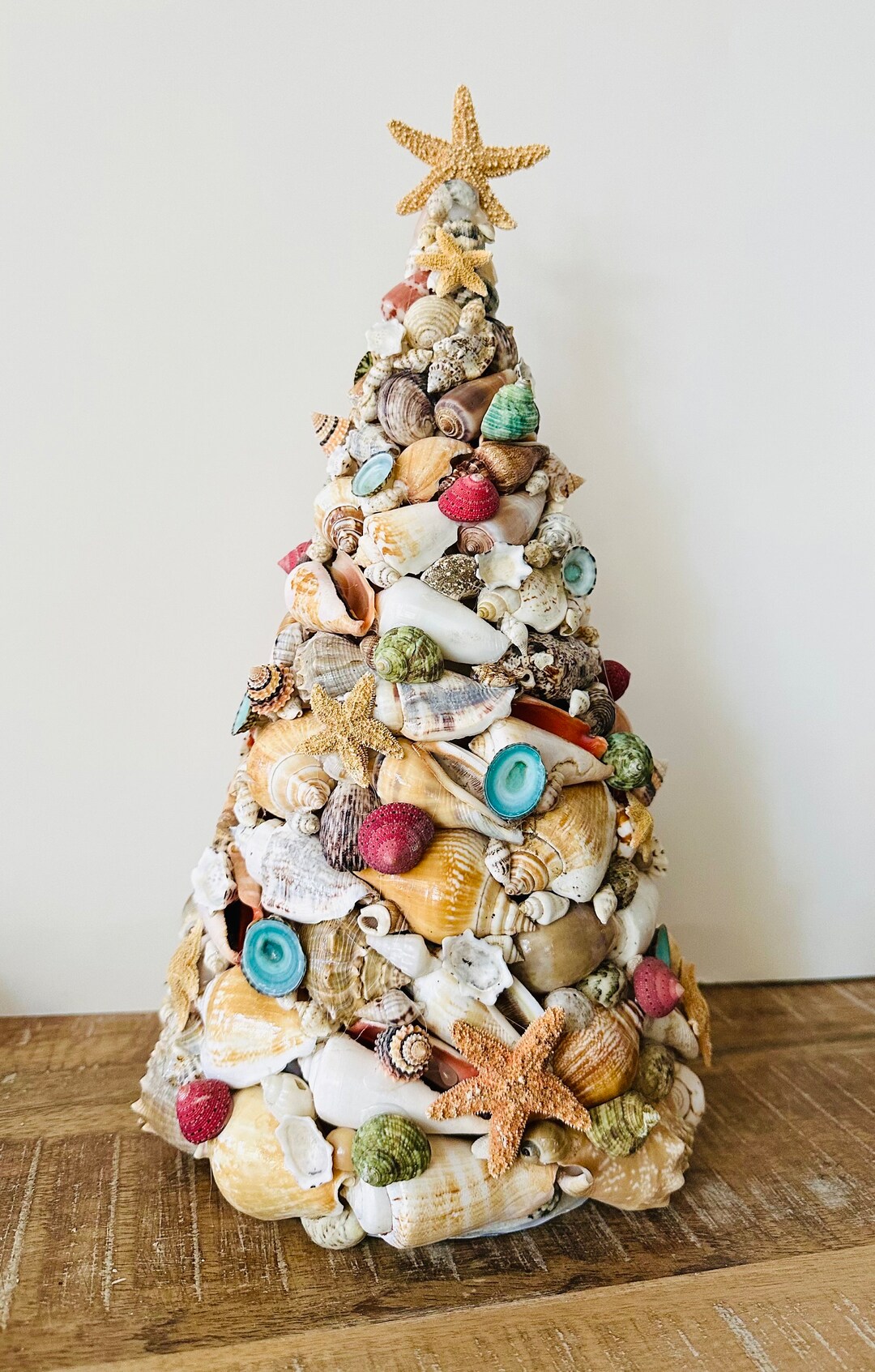 Shell Christmas Tree-beach Decor-nautical Decor-coastal Decor-christmas ...