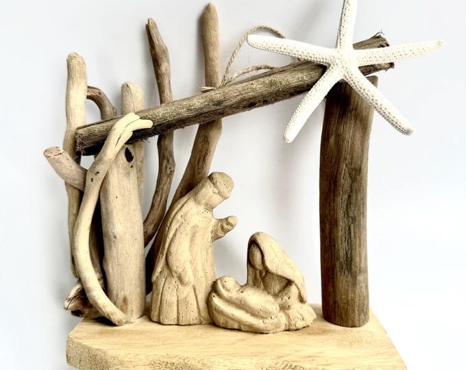 Mini Nativity Scene – Handcut From Hardwood – Small Wooden Manger Set ...