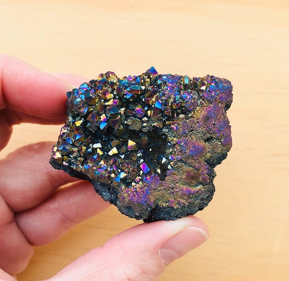 Aura Geode-rainbow Geode-rainbow Crystal-titanium Aura - Etsy