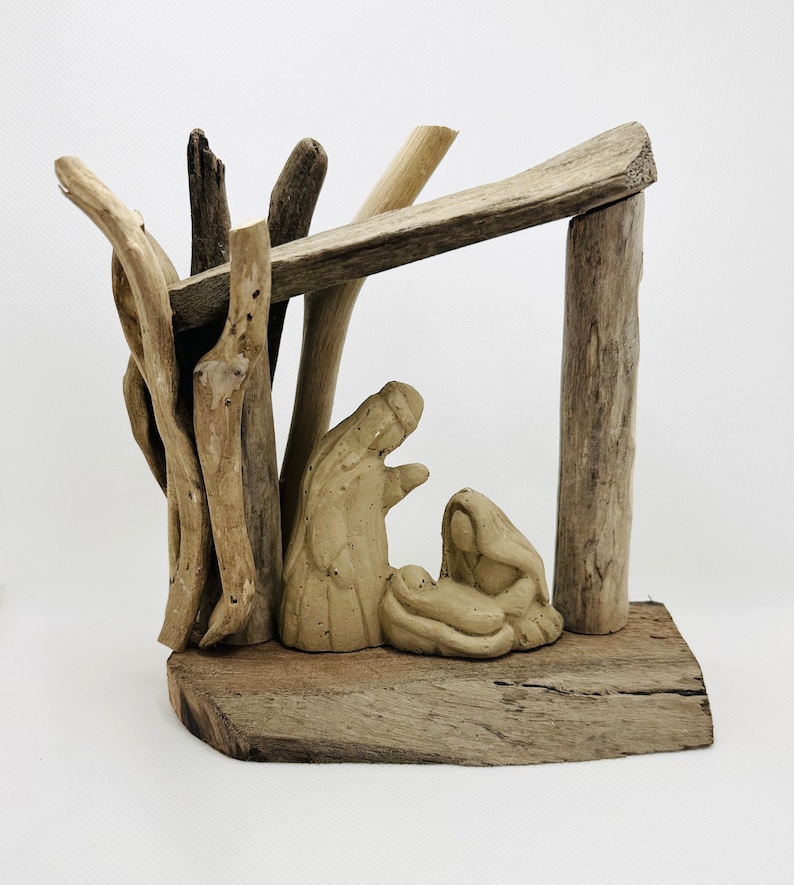 Driftwood Nativity-wooden Manger-christmas Nativity - Etsy
