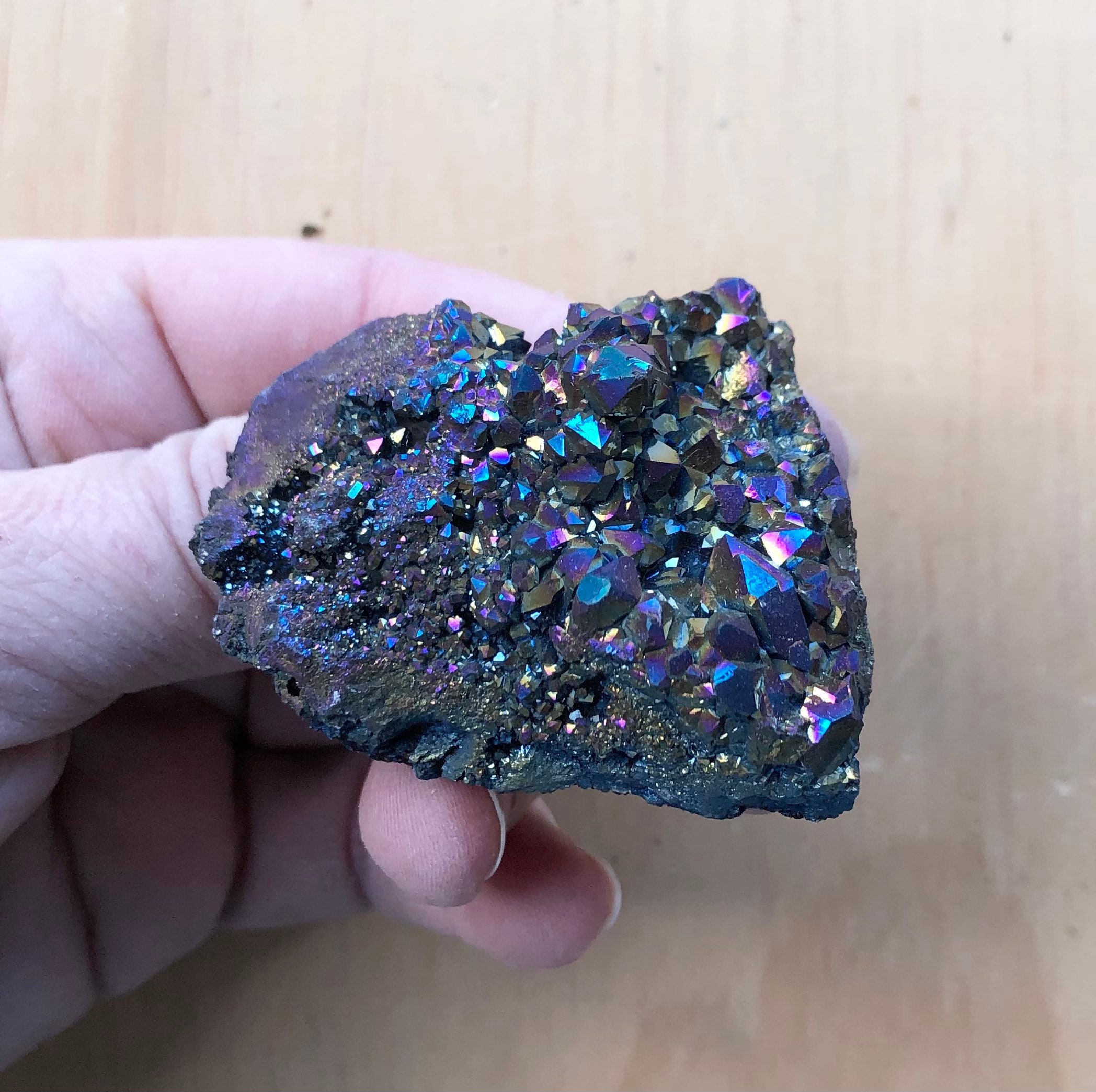 Aura Geode-Rainbow Geode-Rainbow Crystal-Titanium Aura | Etsy