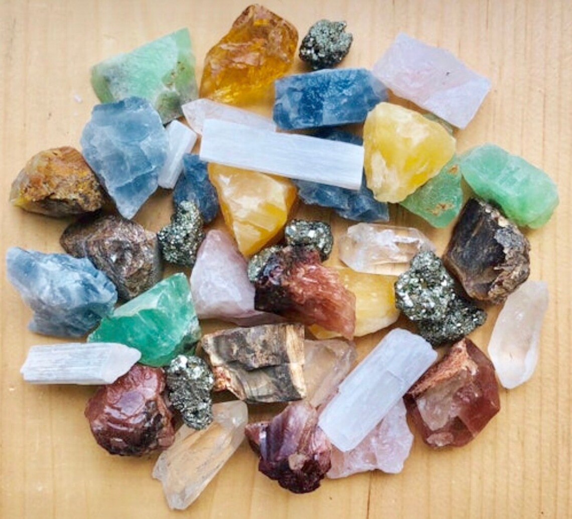 Rough Natural Crystals-natural Stones-crystal Mix-rough - Etsy