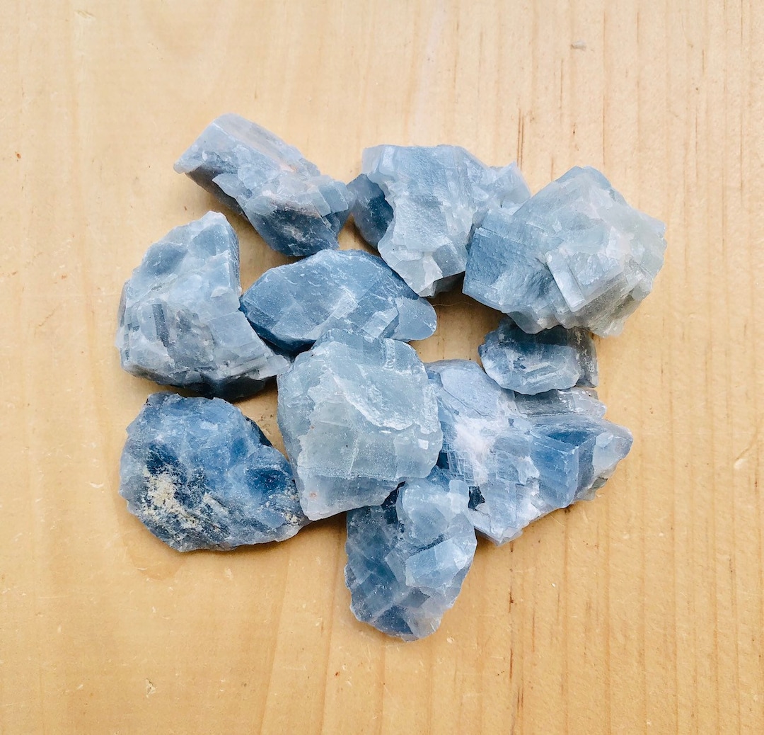 Raw Blue Calcite Crystal: Natural Rocks and Minerals - Etsy