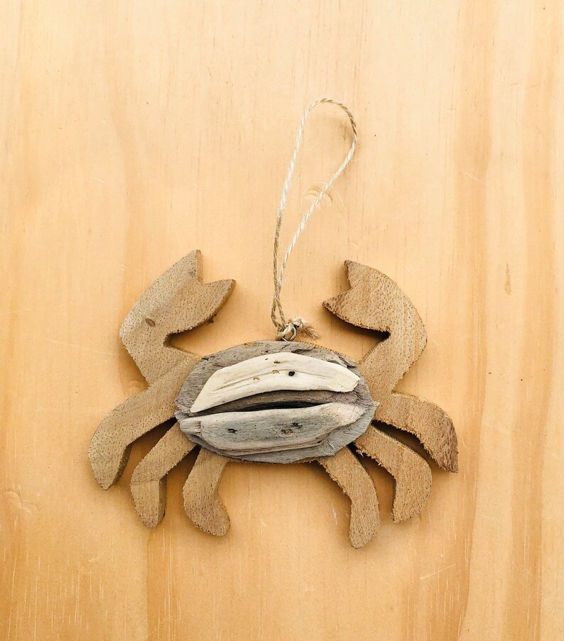 Driftwood Crab Christmas Ornament, Nautical Beach Decor - Etsy