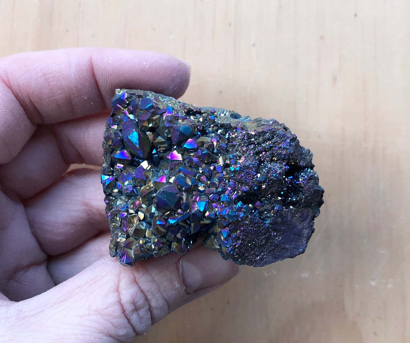 Aura Geode-Rainbow Geode-Rainbow Crystal-Titanium Aura | Etsy