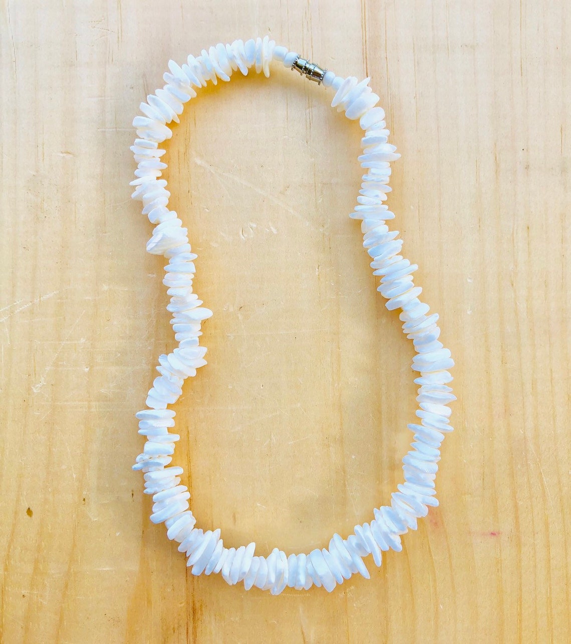 Puka Necklace White Puka Shell Square Cut Chip Necklace Choker - Etsy
