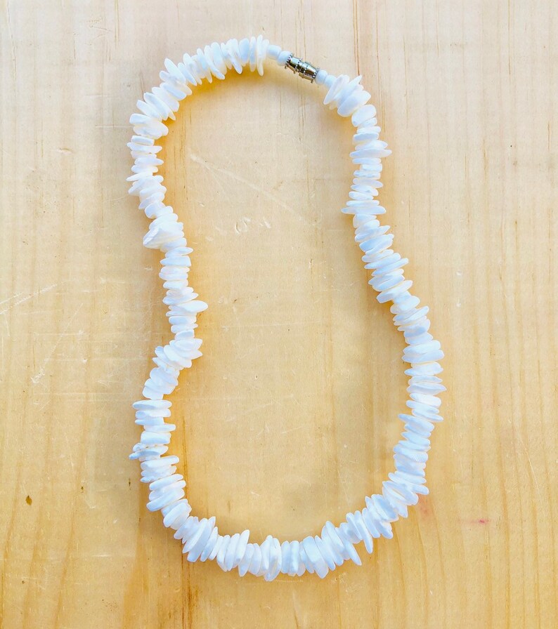 Puka Necklace White Puka Shell Square Cut Chip Necklace Choker - Etsy