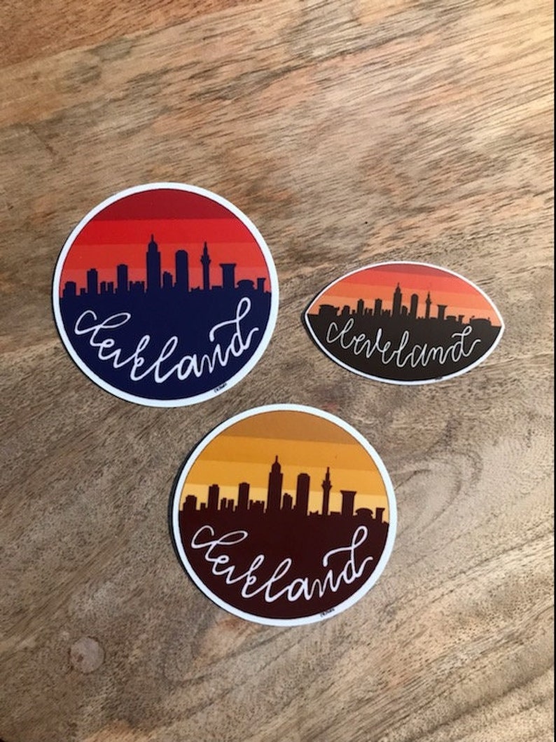 Cleveland Sports Themed Skyline Sticker - Etsy